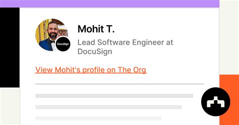 Mohit T Lead Software Engineer At Docusign The Org