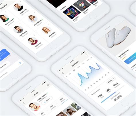 Clean Mobile App UI Kit Free PSD Download PSD