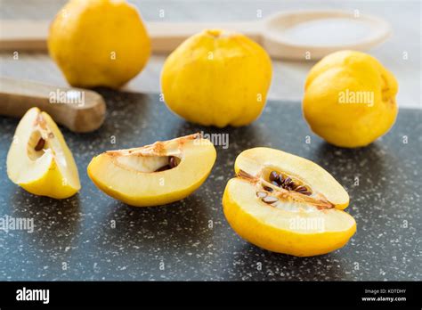 Fresh Quince Fruits Stock Photo Alamy