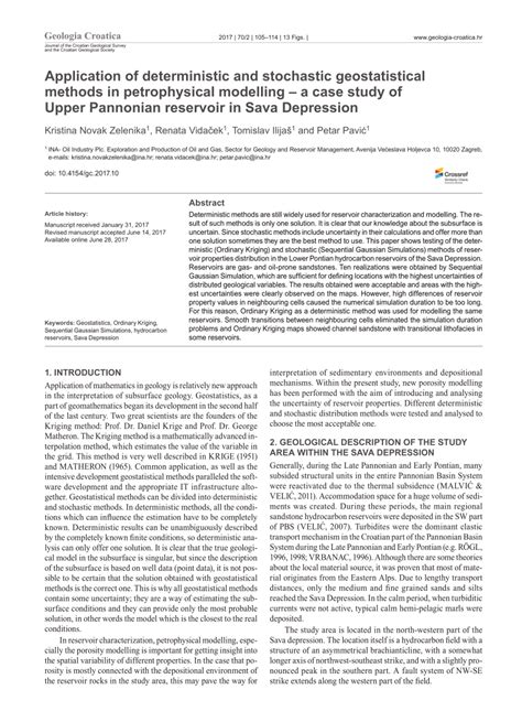 PDF Application Of The Deterministical And Stochastical Geostatistical Methods In