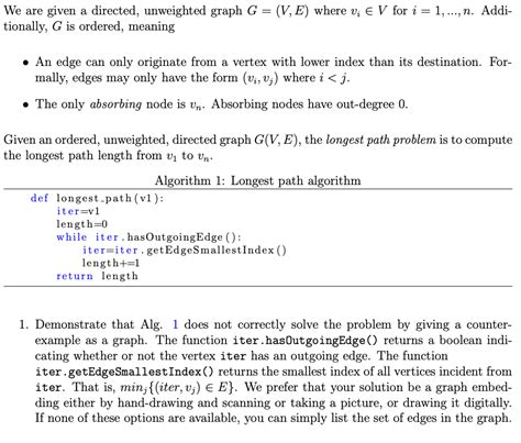 Solved We Are Given A Directed Unweighted Graph G V E Chegg