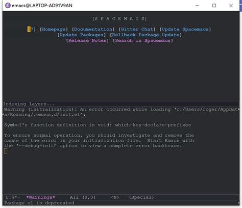 spacemacs安装失败，提示 symbol s function definition is void which key declare