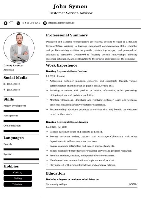 Banking Representative Resume Examples For Uae