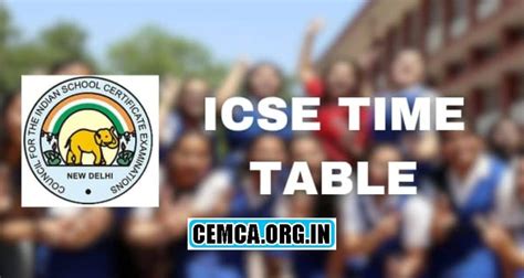Icse 10th Time Table 2025 Download Pdf Cisce 10th Exam Date