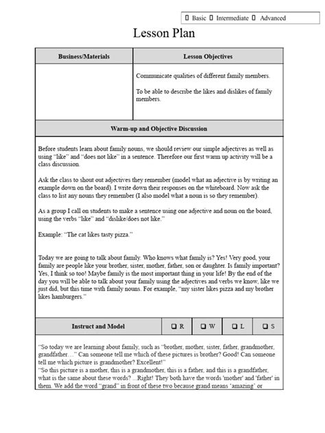Capstone Lesson Plan Pdf Adjective Noun
