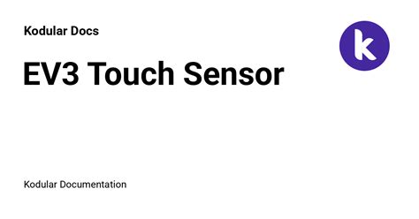 EV3 Touch Sensor Kodular Docs