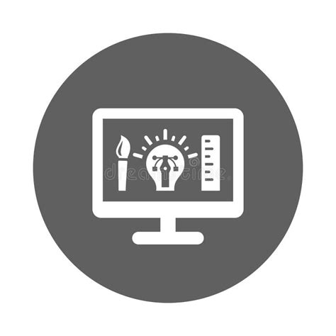 Computer Design Graphic Icon Gray Vector Sketch Stock Illustration Illustration Of Colours