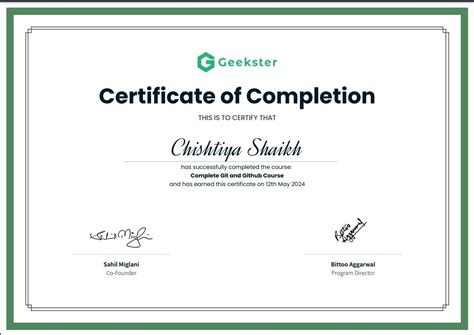 Completed Git And Github Course With Geekster Chishtiya Shaikh Posted