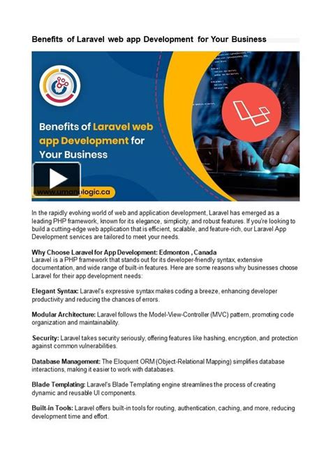 Ppt Benefits Of Laravel Web App Development For Your Business