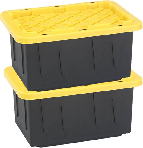 Homz 15 Gallon Durabilt Storage Bins Pack Of 2 Heavy Duty Plastic