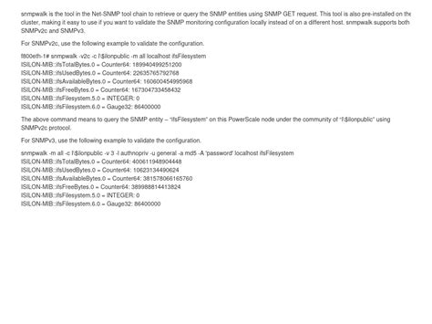 Snmpwalk Powerscale Onefs Advanced Alert Configurations Dell