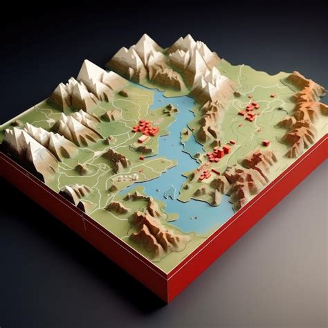 Mapa En Tres Dimensiones Foto Premium