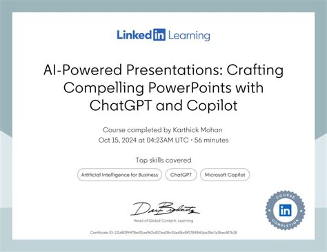 karthick mohan on linkedin certificate of completion