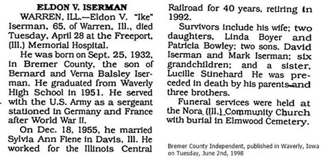 Eldon Verne Iserman 1932 1998 Find A Grave Memorial
