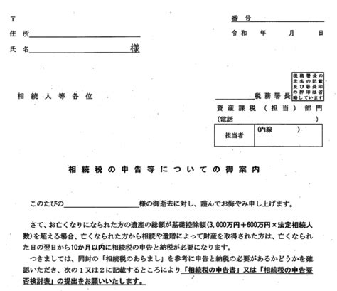 相続がおきたとき税務署から届く書類ってどんなもの curiosity
