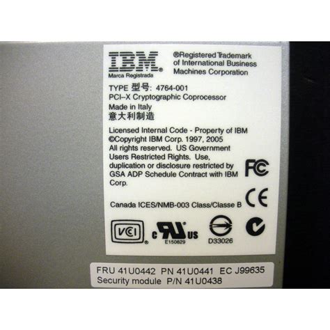 Ibm 41u0442 41u0441 4764 001 Pci X Cryptographic Coprocessor