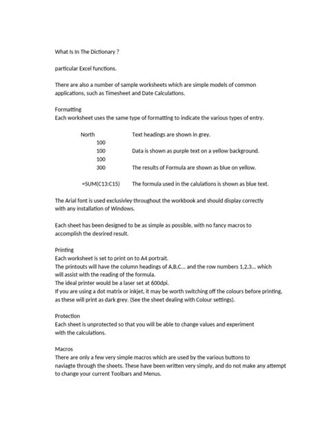 Excel Dictionary Pdf Numbers Microsoft Excel