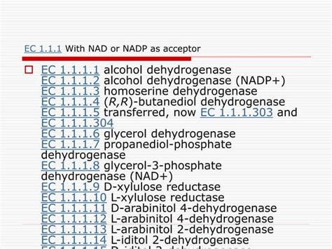 Enzyme Classification Ecppt Chemistry Science