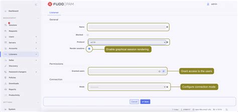 creating a listener — fudo pam 5 1 system documentation