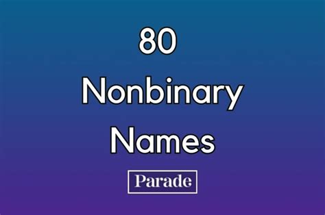 Nonbinary Names And Their Meanings Parade