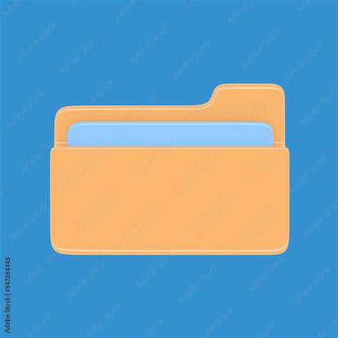 Desktop Interface Folder Isolated Om Blue Background Simple Ui 3d Rendering Stock Illustration