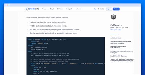 Smarter Postgres Llm With Retrieval Augmented Crunchy Data Blog