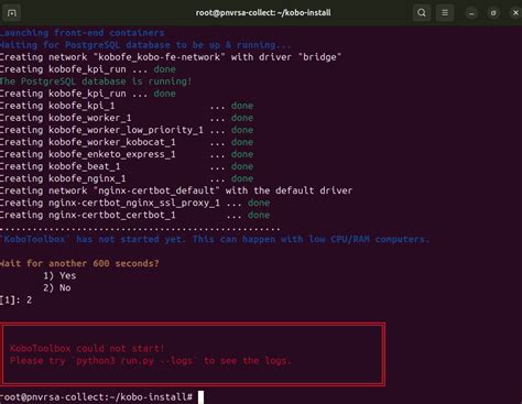 I Have Problem When I Try To Start All My Kobotoolbox Services Kobo On Your Own Server