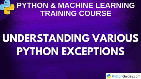 Various Python Exceptions Python Tutorial For Beginners Youtube