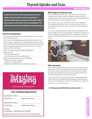 Fillable Online Thyroid Uptake And Scan Fax Email Print PdfFiller