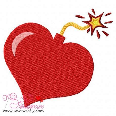 Exploding Heart Embroidery Design Pattern