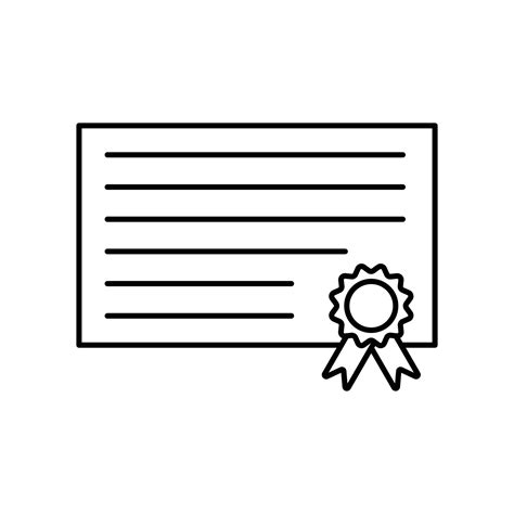 Certifcate Icon Design Outline Style On White Background 47082053 Vector Art At Vecteezy