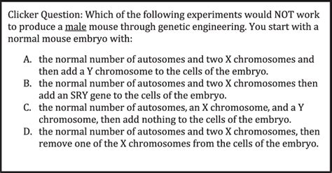 Genetic Engineering Question From A Case Study On Sex Determination Download Scientific