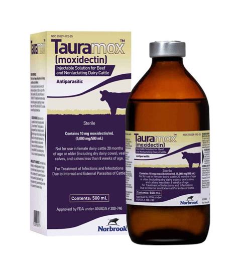Tauramox Moxidectin Injectable Solution For Beef And Nonlactating Dair Midwest Veterinary Service