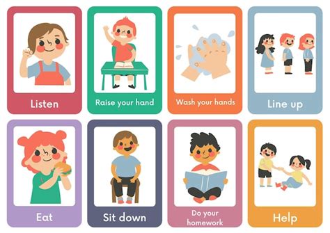 Classroom Rules Picture Cards Classroom Agreements Posters Classroom