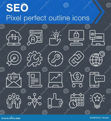 Set Of Thin Line Search Engine Optimization Icons Stock Vector Illustration Of Phone