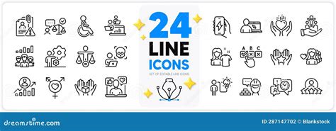 Icons Set Of Inclusion Genders And Ranking Line Icons For Web App
