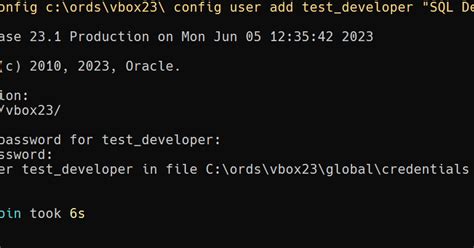 Creating An Ords User With The ‘sql Developer Role