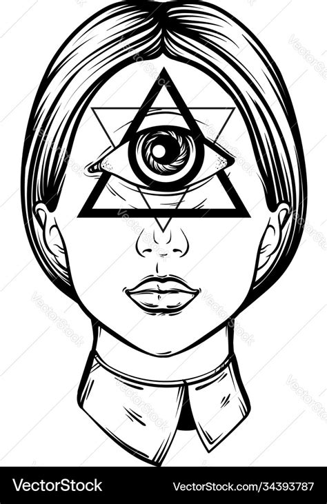 Cyclops Skull Tattoo Royalty Free Vector Image