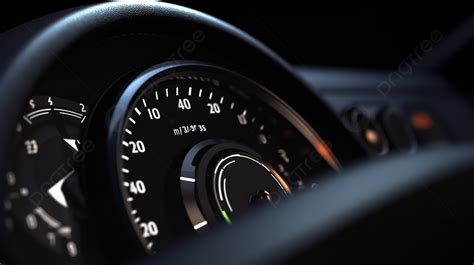 Car Dashboard Speedometer In A Black Car Background 3d Illustration Car Black Tachometer On