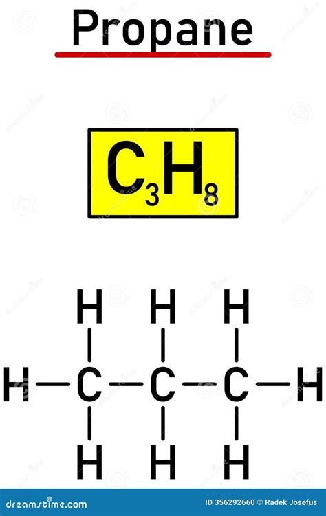 Chemical Notation Of The Propane Molecule Stock Illustration