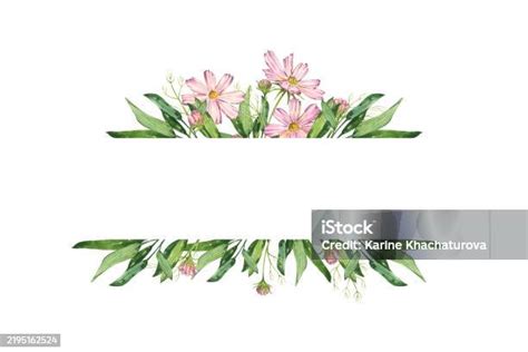 흰색 배경에 수채화 꽃 프레임입니다 생일 결혼식 기념일 낭만적 인 이벤트 초대장에 대한 손으로 그린 여름 꽃 그림 0명에 대한