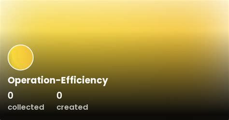 Operation Efficiency Profile Opensea