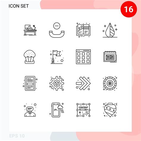 16 Universal Outlines Set For Web And Mobile Applications Tool Design Handset Color Illustration