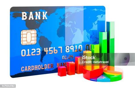 성장 막대 그래프와 원형 차트가 있는 신용 카드 3d 렌더링 3차원 형태에 대한 스톡 사진 및 기타 이미지 3차원 형태 개념 개념과 주제 Istock