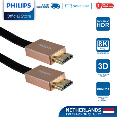 Philips Hdmi21 15m 8k60hz 48gbps Hdmi Premium Certified Gold