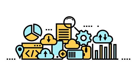 Cloud Computing Data Storage Web Services Line Art Icons 1330198 Vector Art At Vecteezy