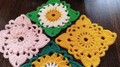 Вязание крючком для начинающих красивый квадратный мотив Youtube