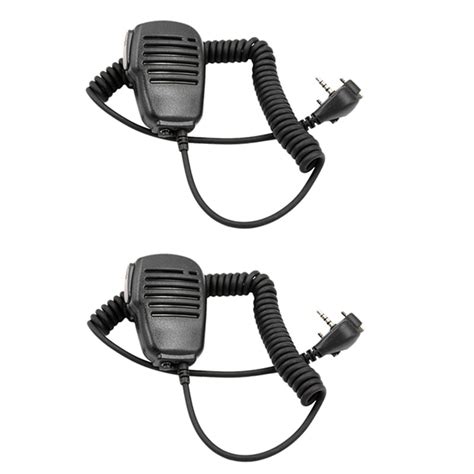 2x Shoulder Speaker Microphone Hand Mic With Ptt For Standard Portable