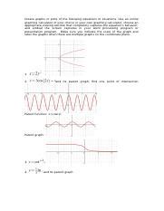 Preparation For Calculus Docx Create Graphs Or Plots Of The Following Equations Or Situations