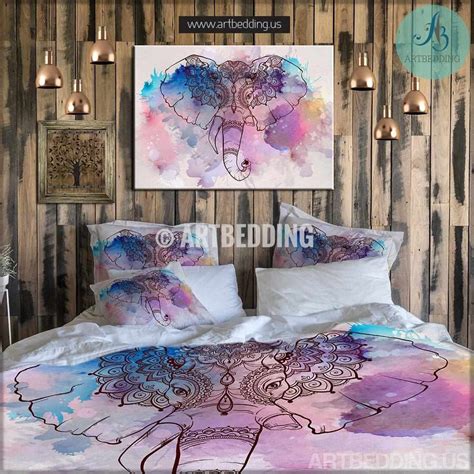 Elephant Bedding Boho Elephant Duvet Cover Set Elephant Ganesh